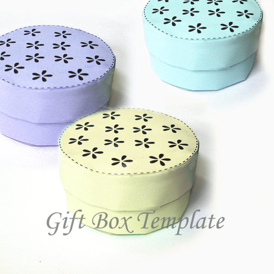 Printable Round Circular Jewelry Gift Box - Etsy