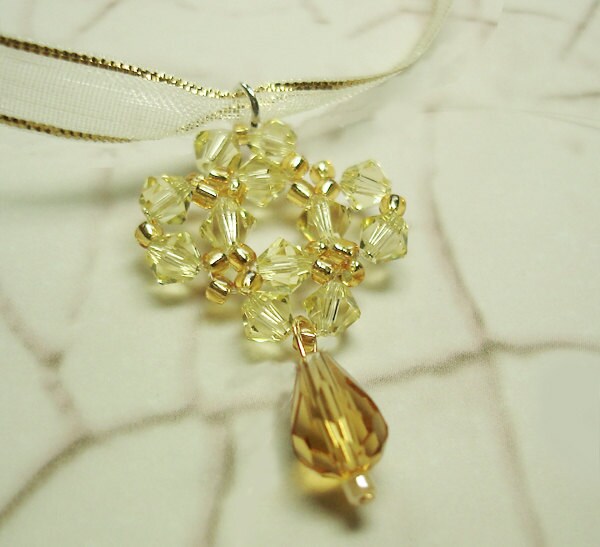 Beading Tutorial Beaded Golden Shower Pendant - Etsy