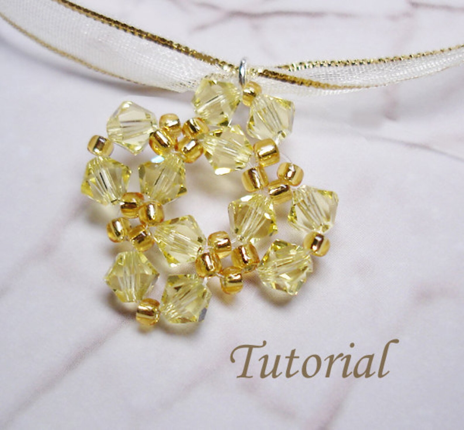 Beading Tutorial Beaded Golden Shower Pendant - Etsy