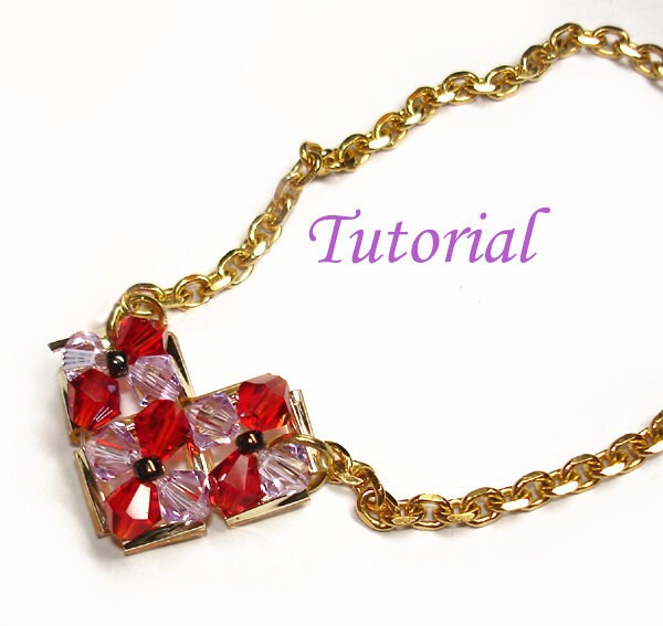 Beading Tutorial - Beaded V for Valentine Pendant - Etsy