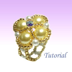 Ring Beading Tutorial - Beaded Royal Ring Tutorial Pattern Beaded Ring ...