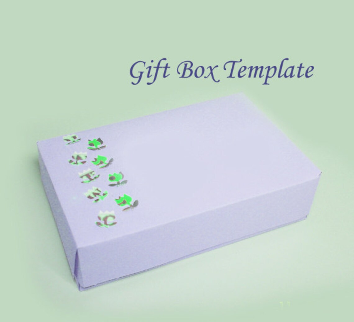 Printable Rectangular Jewelry Gift Box Template, Hinged Lid - Etsy
