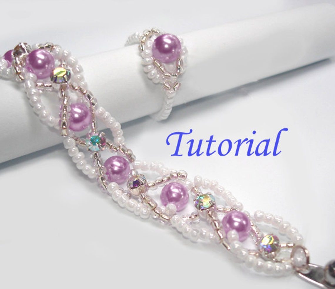 Beading Tutorial - Beaded Infinity Entwined Bracelet and Ring Set ...