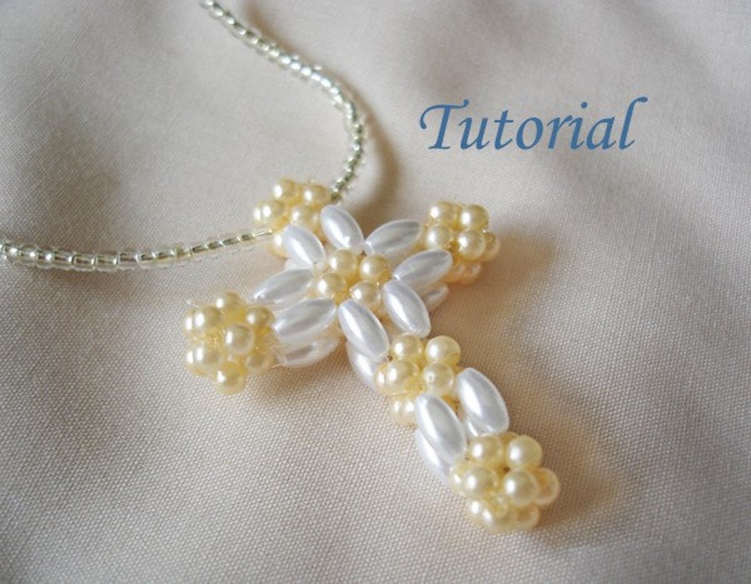 Beaded Cross Beading Tutorial - Beaded Christian Cross Pendant Pattern ...