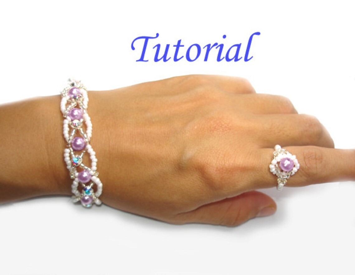 Beading Tutorial - Beaded Infinity Entwined Bracelet and Ring Set ...