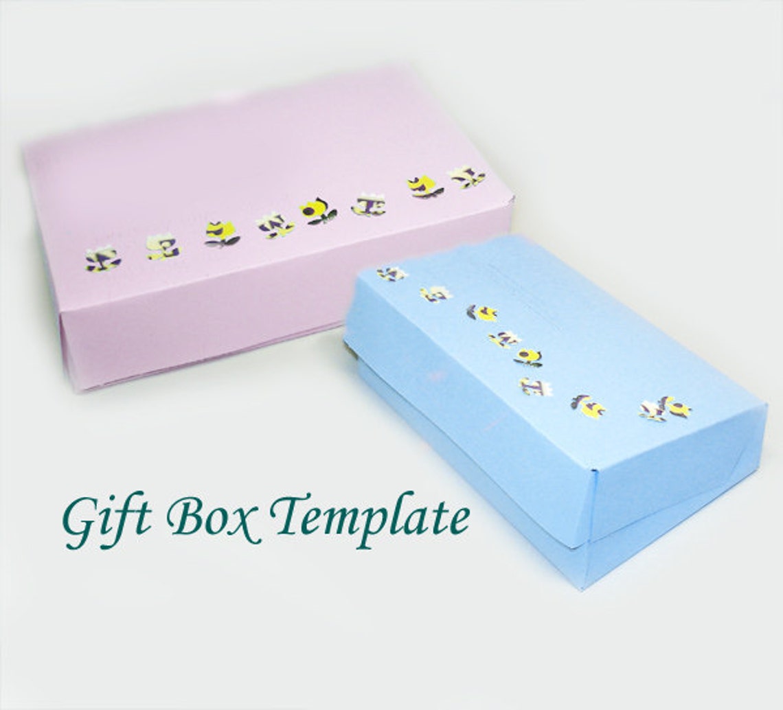 Printable Rectangular Jewelry Gift Box Template, Hinged Lid - Etsy