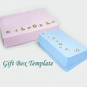 Printable Rectangular Jewelry Gift Box Template, Hinged Lid - Etsy