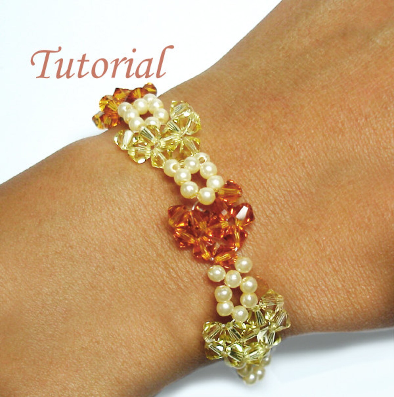 Beading Tutorial - Beaded Crystal Heart to Heart Bracelet Pattern - Etsy