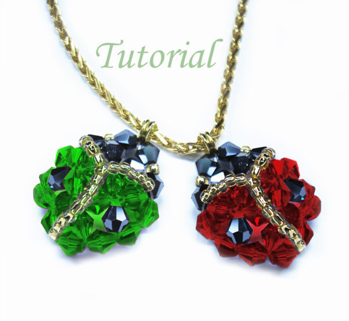 Beading Tutorial - Beaded Ladybug Pendant Pattern Ladybird Tutorial ...