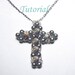 Beading Tutorial - Beaded Gray Cross Pendant Religious Pendant Making ...