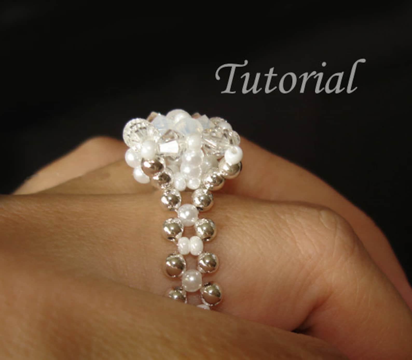Beading Tutorial - Beaded Snow Diamond Ring Pattern - Etsy