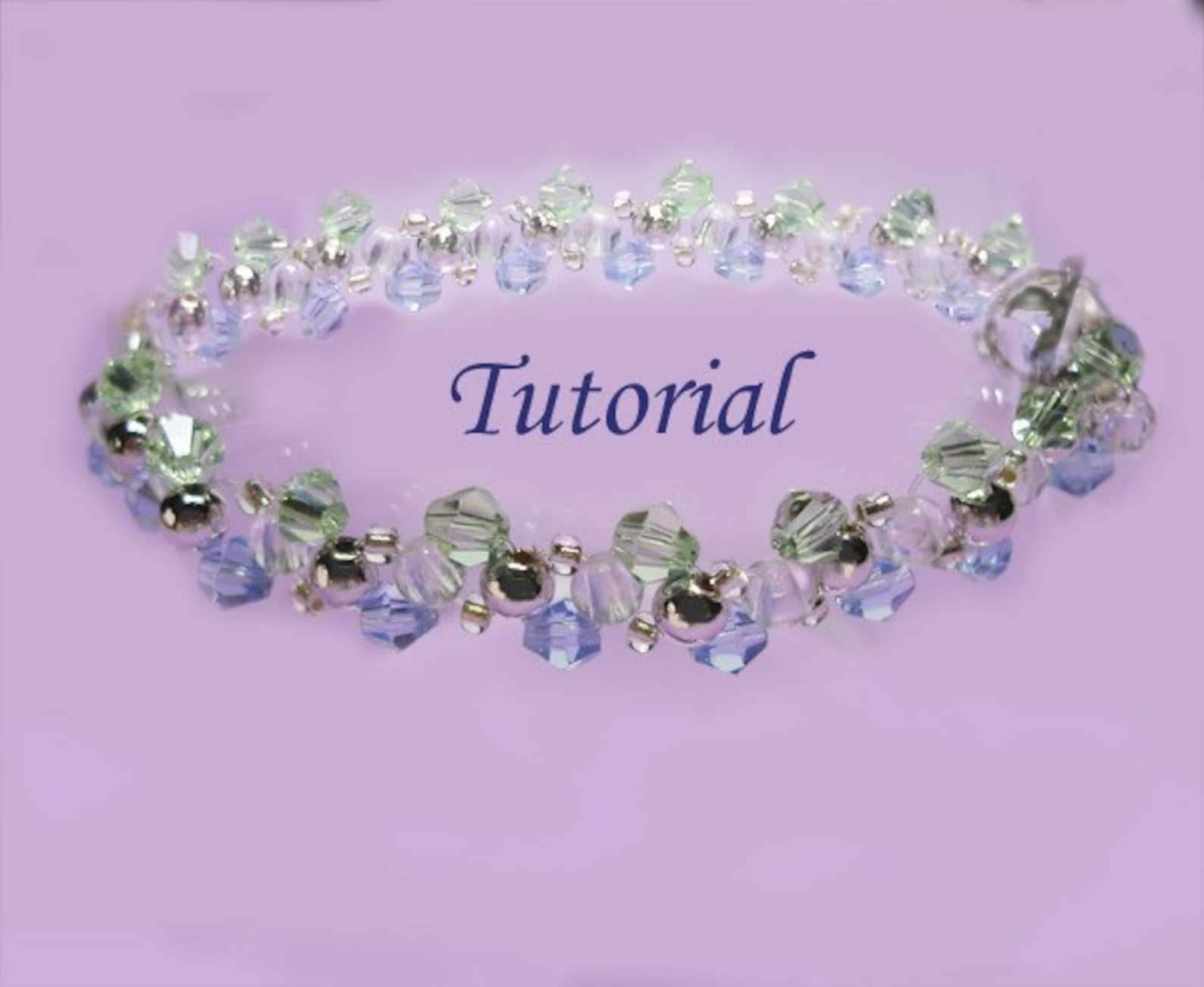 Beading Tutorial - Beaded Ocean Waves Bracelet Pattern, Bicone Tutorial ...