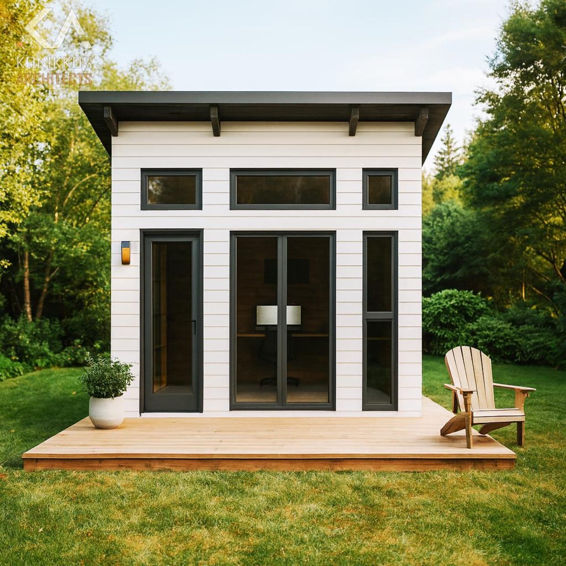 14x14 Ft Home Office Shed / Storage Cabin – 196 Sq Ft, Wooden Lean Roof ...