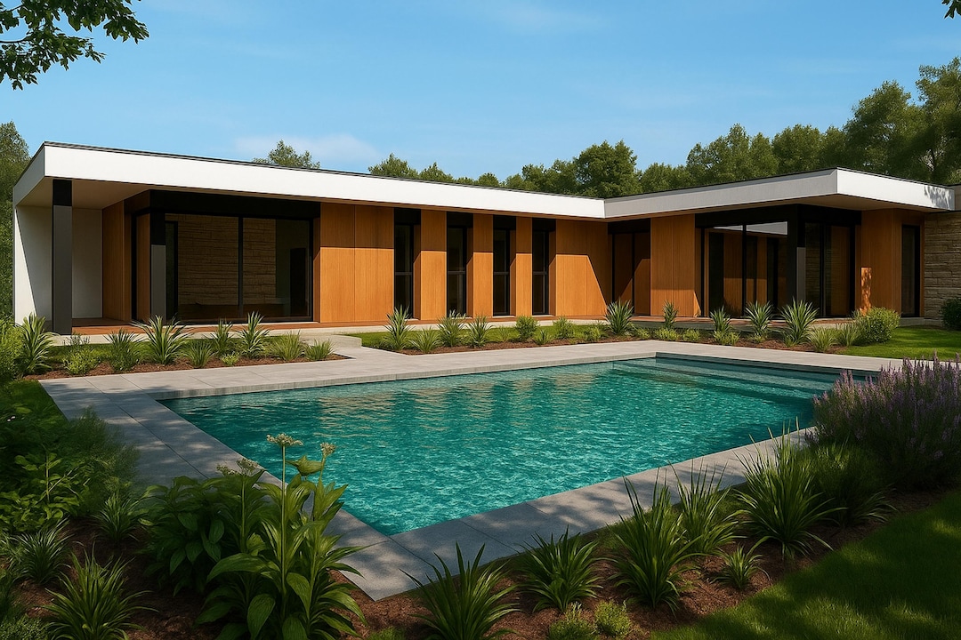 Modern L-shaped 3 Bedroom Villa House Plan – 2,000 Sq Ft | 1-story Home ...