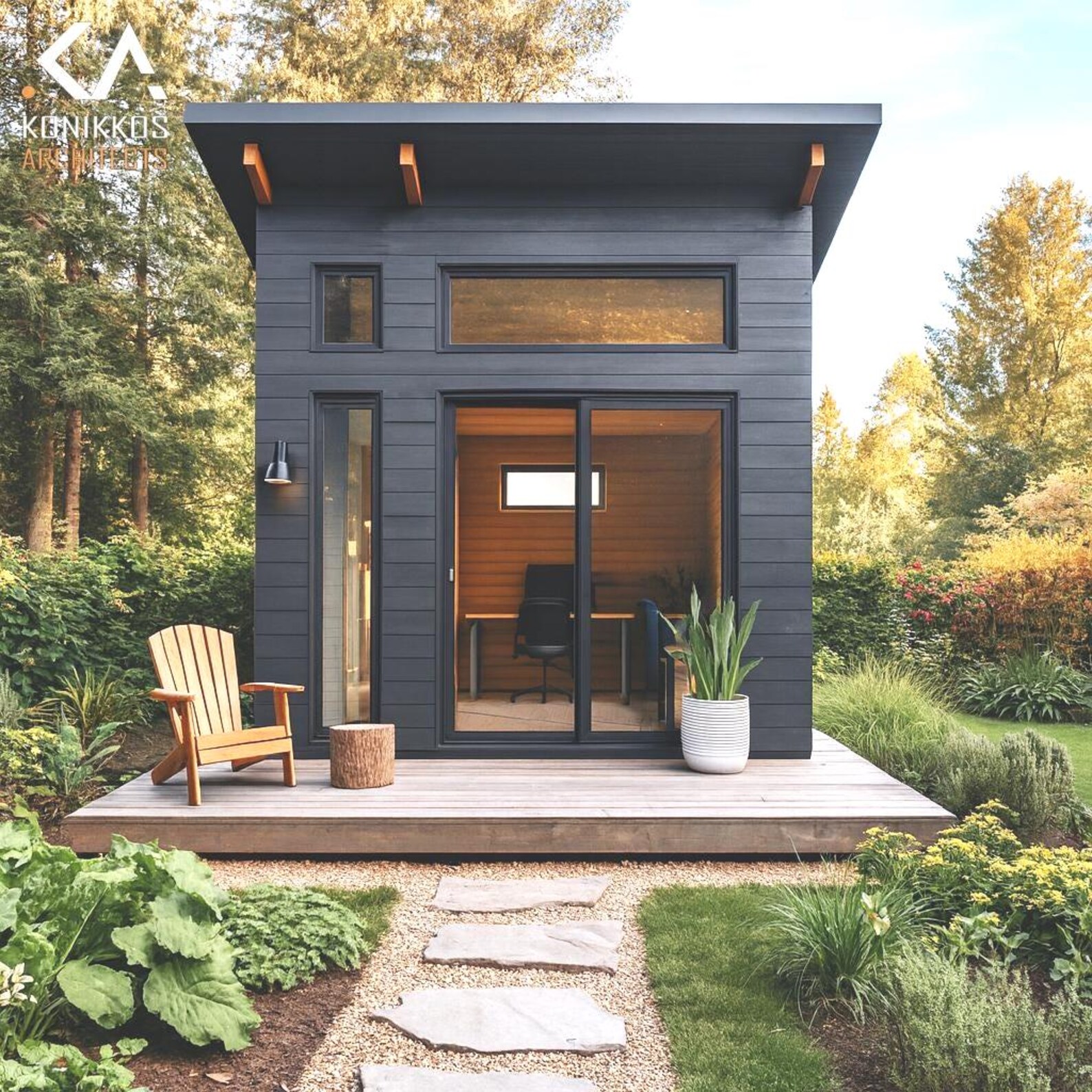 12x12ft Backyard Office Plans - WC + Porch | 144 Sq. Ft Storage ADU ...