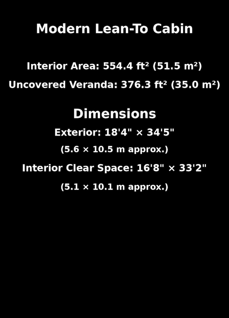 1 Bedroom 576 Sq Ft - 18x32 Ft - Lean-to Shed Cabin Plan ADU + 376 Sq ...