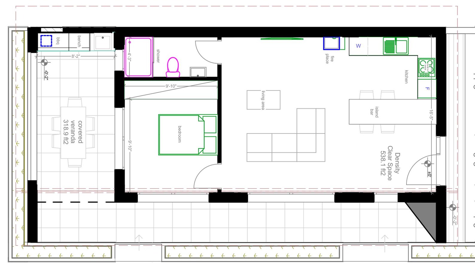 18x34 Ft, 612 Sq Ft + Veranda, 1 Bedroom, Modern - Rustic Design, Gable ...