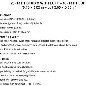 20X10 Ft Studio With Loft – 300 Sq Ft + Porch, Wood Frame ADU ...