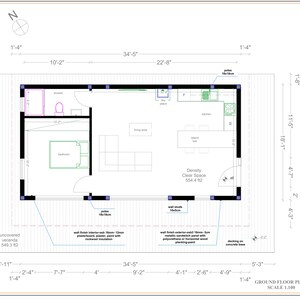 1 Bedroom 576 Sq Ft - Lean-to Shed Cabin Plan + 376 Sq Ft Deck, Wood ...