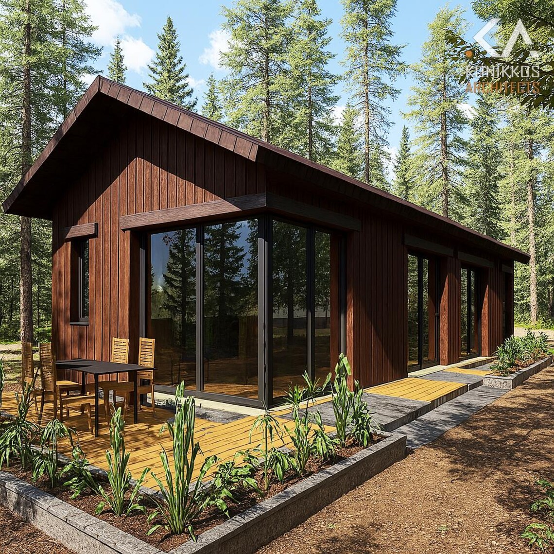 Rustic 2 Bedroom House Plan – 18x48 Ft 850 Sq Ft + Porch, Farmhouse ADU ...