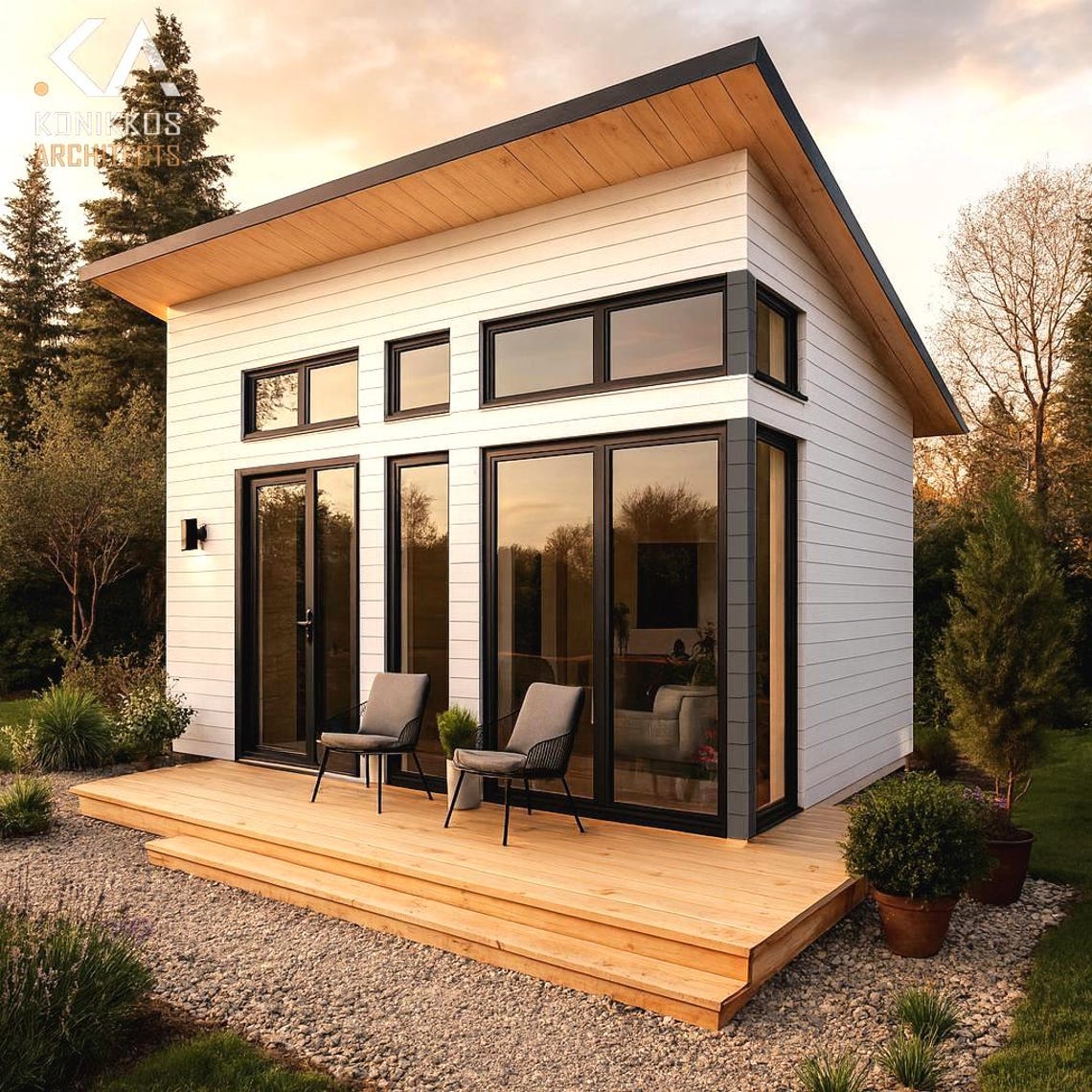 10x20ft Backyard Office / Storage Plans – 200 Sq Ft - Shed Roof, Full ...