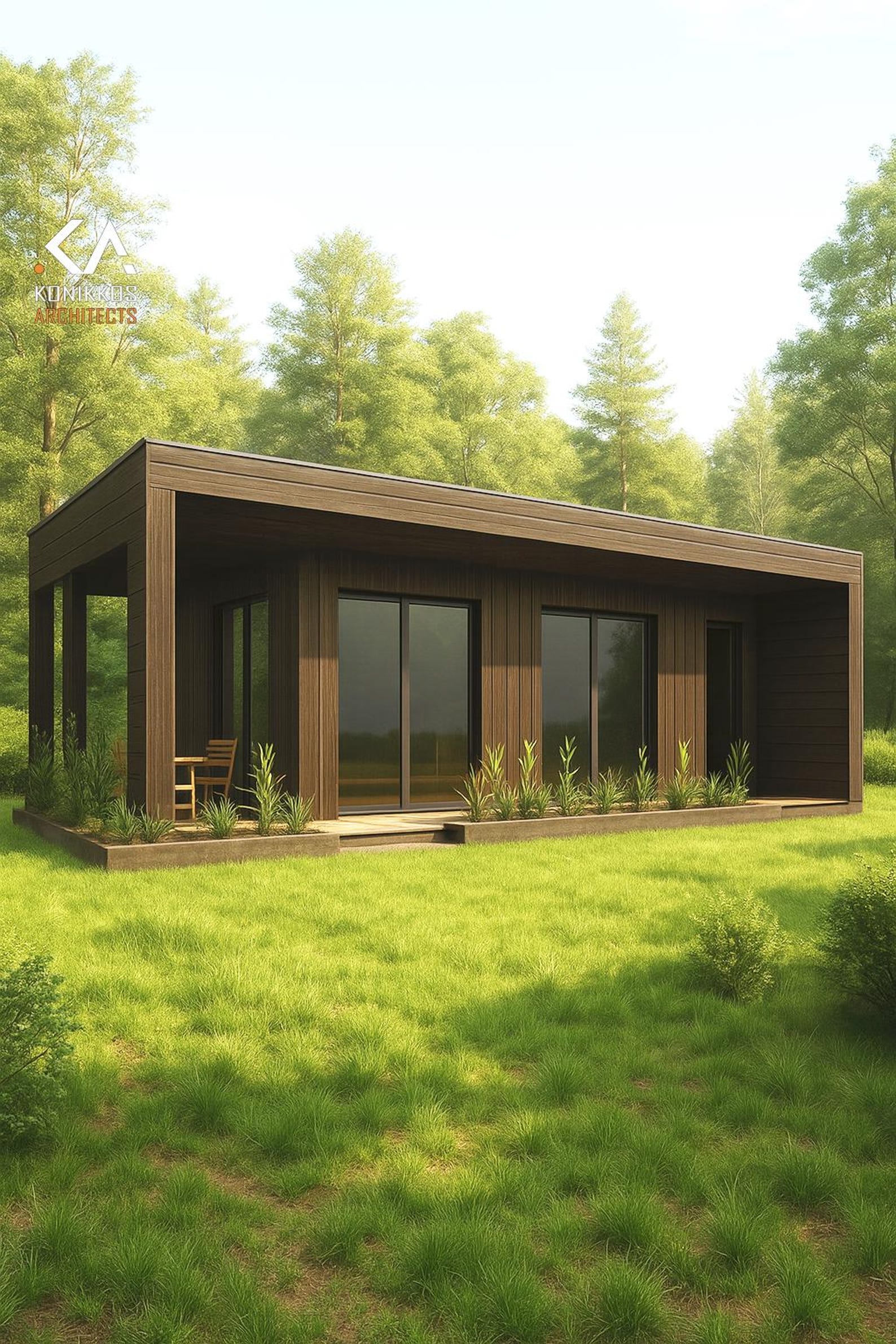Modern 1 Bedroom Cabin House Plan – 18x38 Ft, 600 Sq Ft + Porch, ADU ...