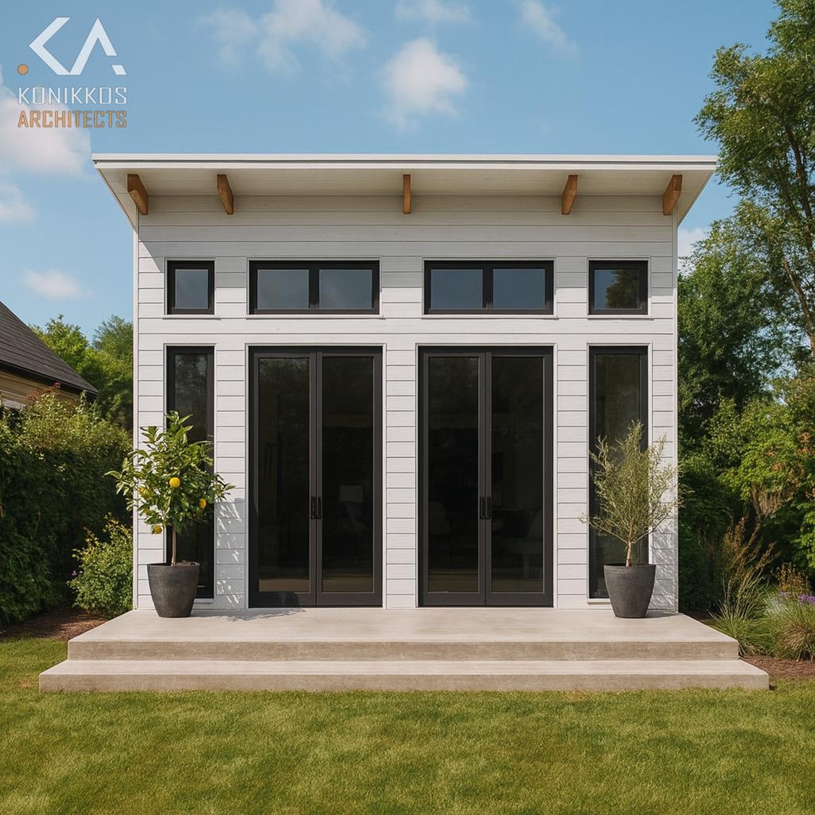240 Sq Ft - 12x20ft Home Office / Storage Shed + Deck, Wood Frame Cabin ...