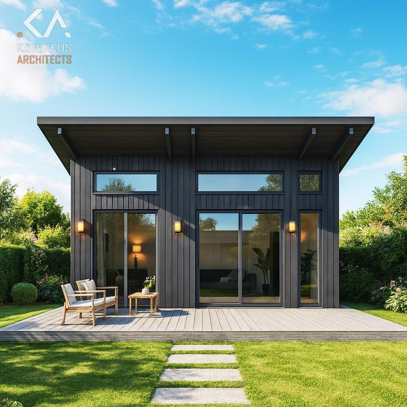 20x30 1 Bedroom Cabin Plans PDF | 600 Sq Ft ADU House Plan With Porch ...