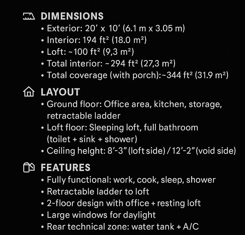 20x10 Ft, Office- Studio Design With Loft, 300 Sq Ft, Wood Frame ...