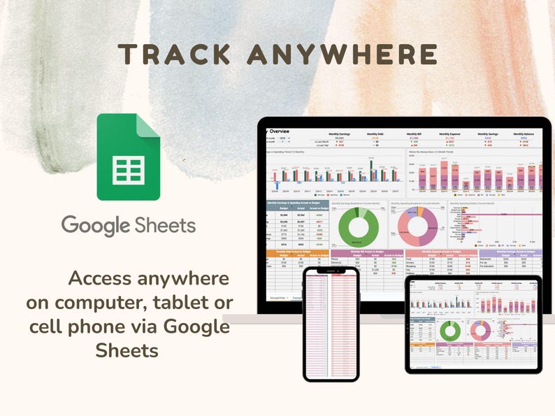 Monthly Budget Planner: Google Sheets Spreadsheet Template for Multi ...