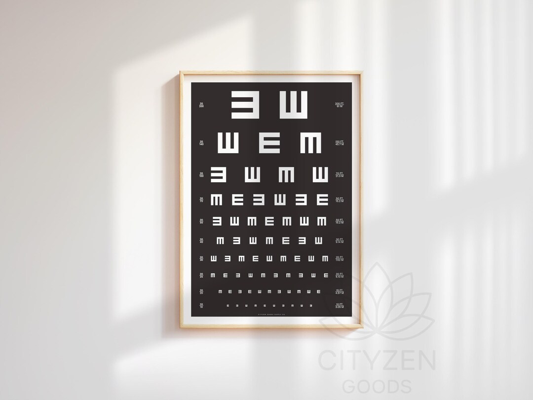 Vintage Eye Chart Print: Tumbling E - Home or Office Decor - Etsy