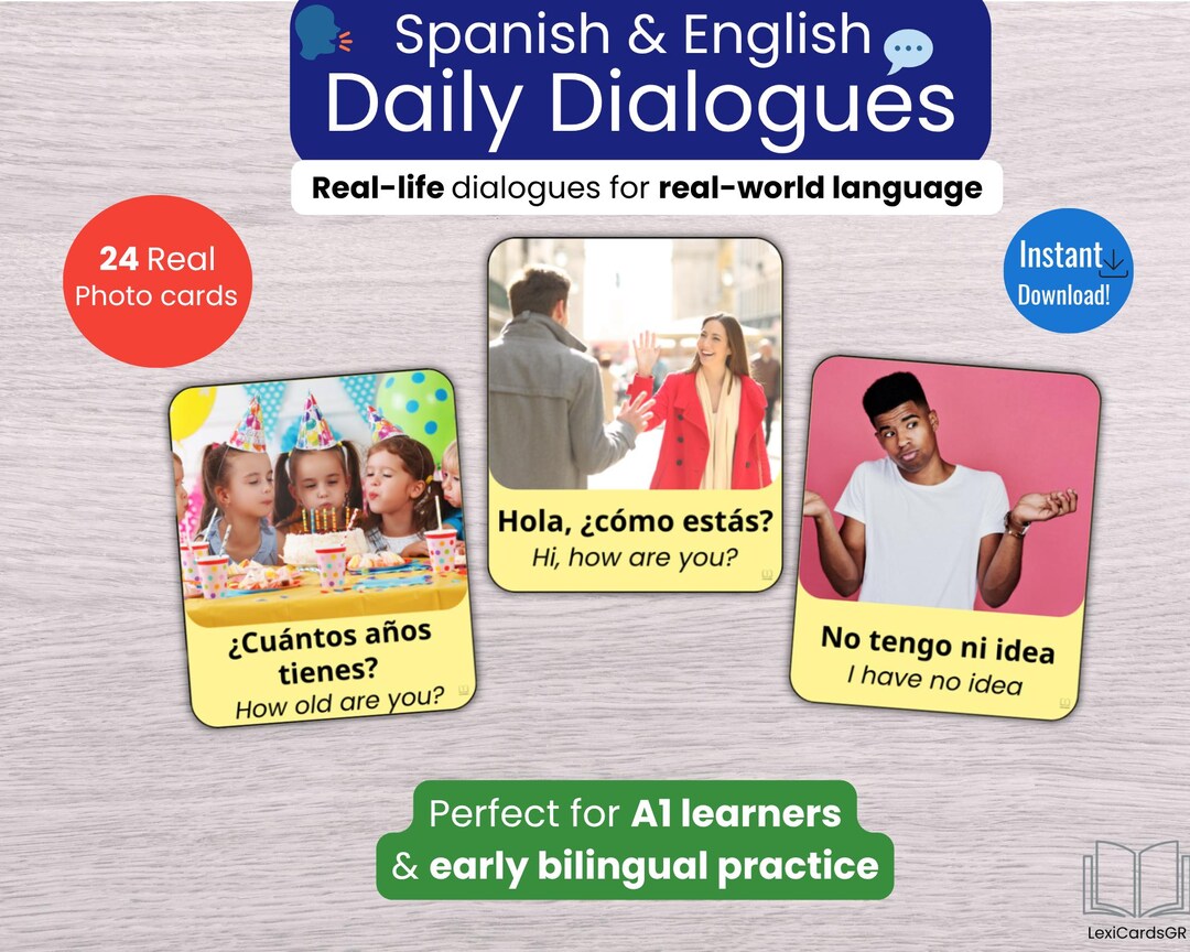 Spanish English Flashcards for Everyday Conversations | ESL Vocabulary ...