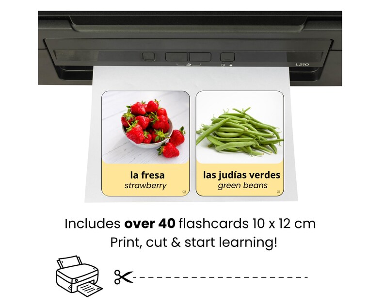 Fruits & Vegetables Flashcards | Spanish-english Bilingual Montessori ...