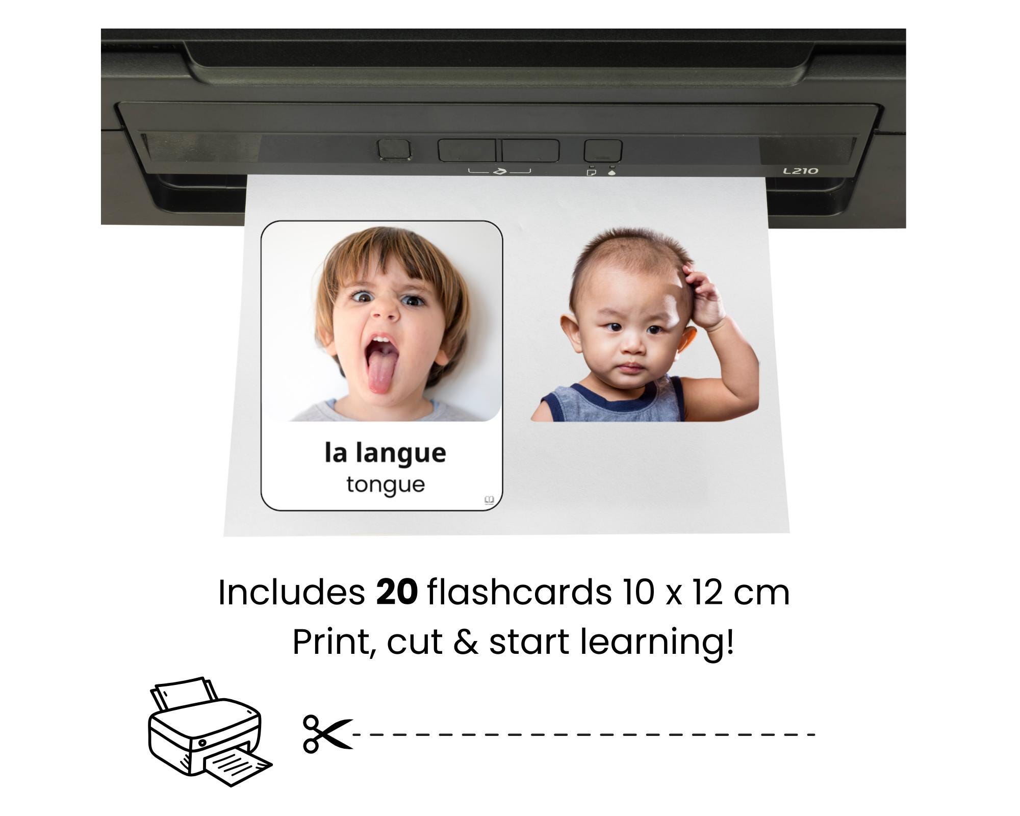 French English Flashcards Printable – Bilingual Body Parts Vocabulary ...