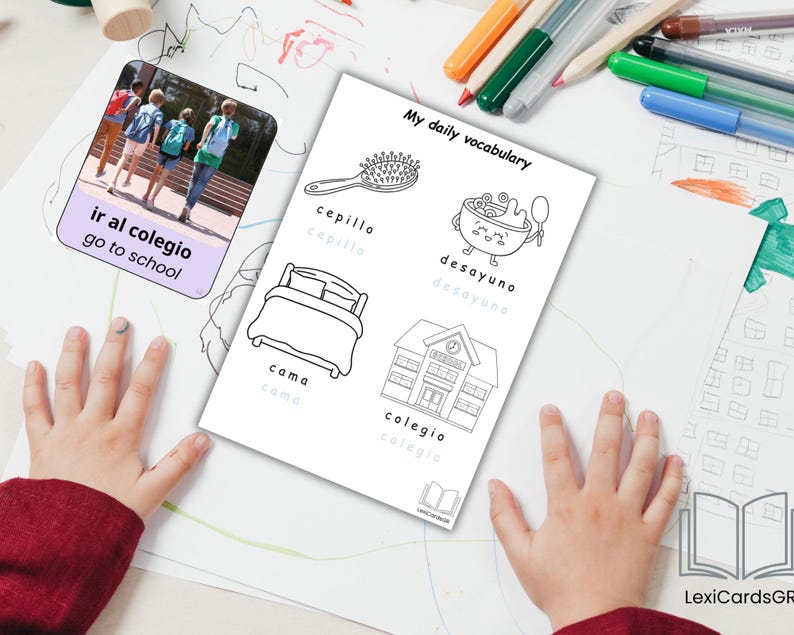 Spanish English Flashcards Printable | Daily Routine Bilingual Cards ...