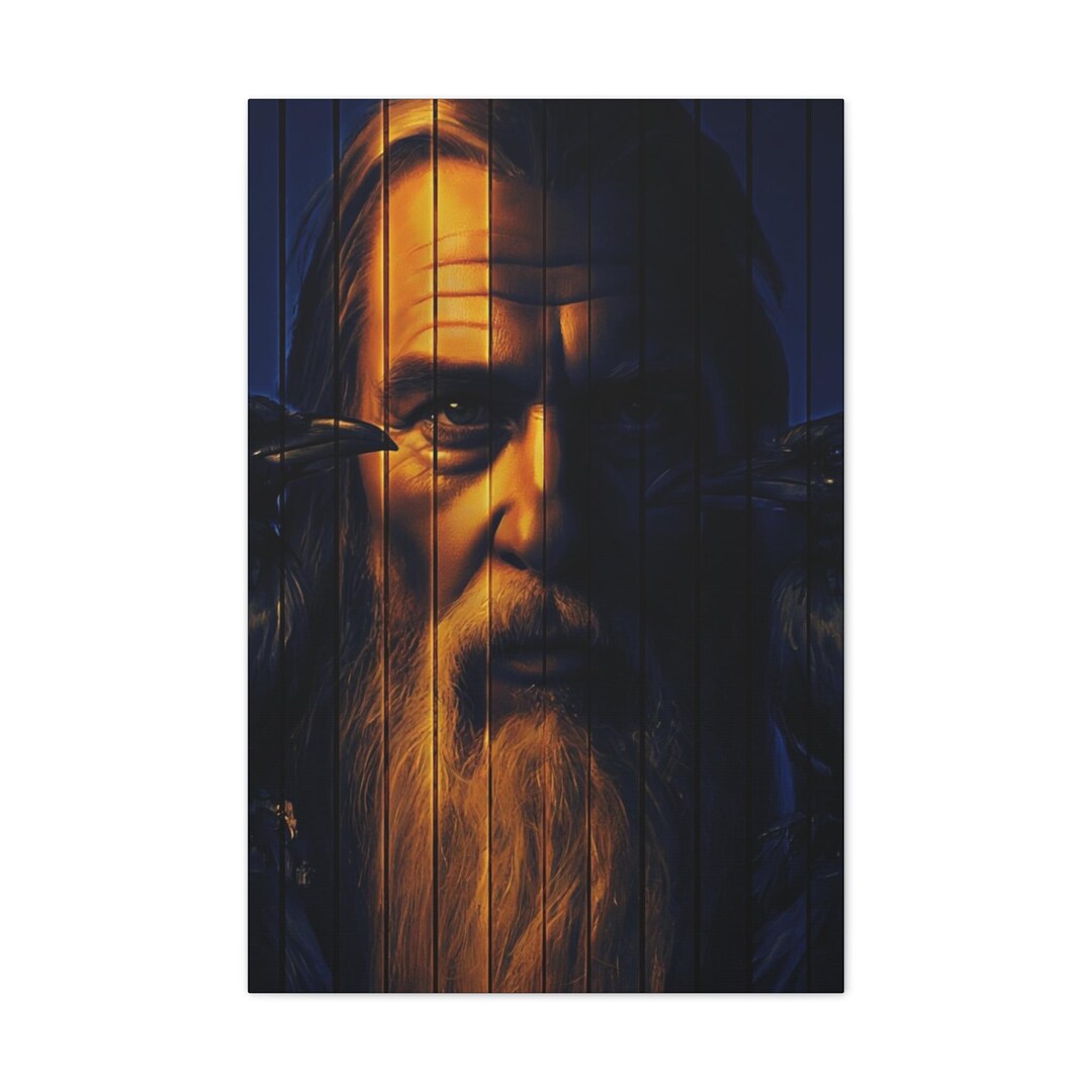 Odin Norse and Viking God Wall Art, Dramatic Cinnematic Atmospheric ...