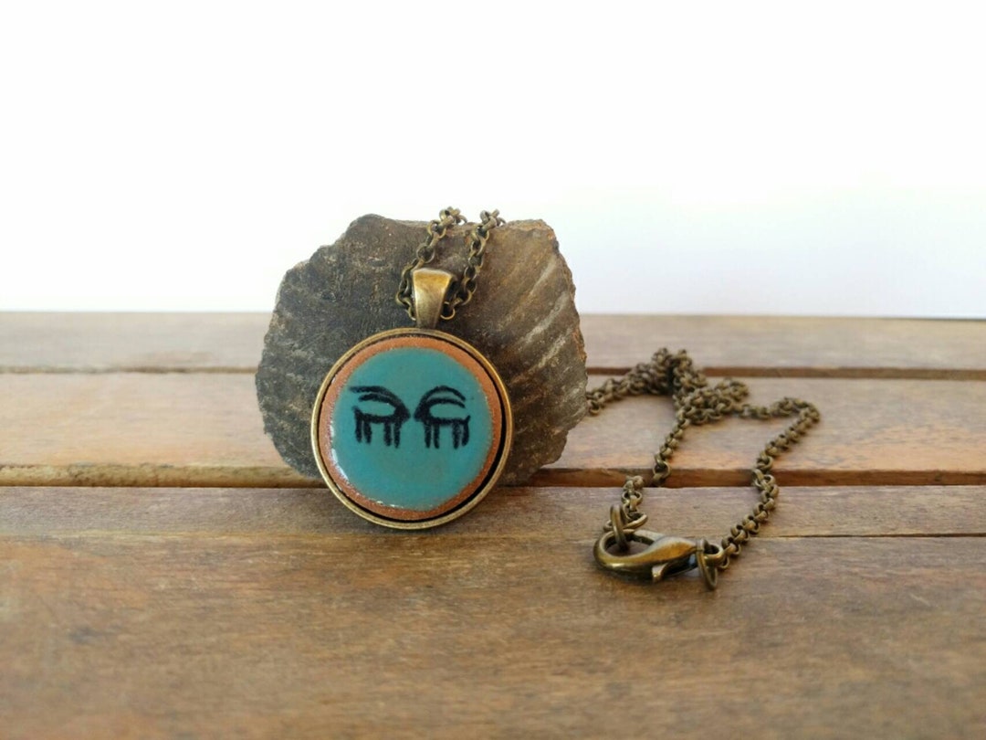 Primitive Ceramic Necklace Animals Necklace Ibex Pendant Ceramic ...