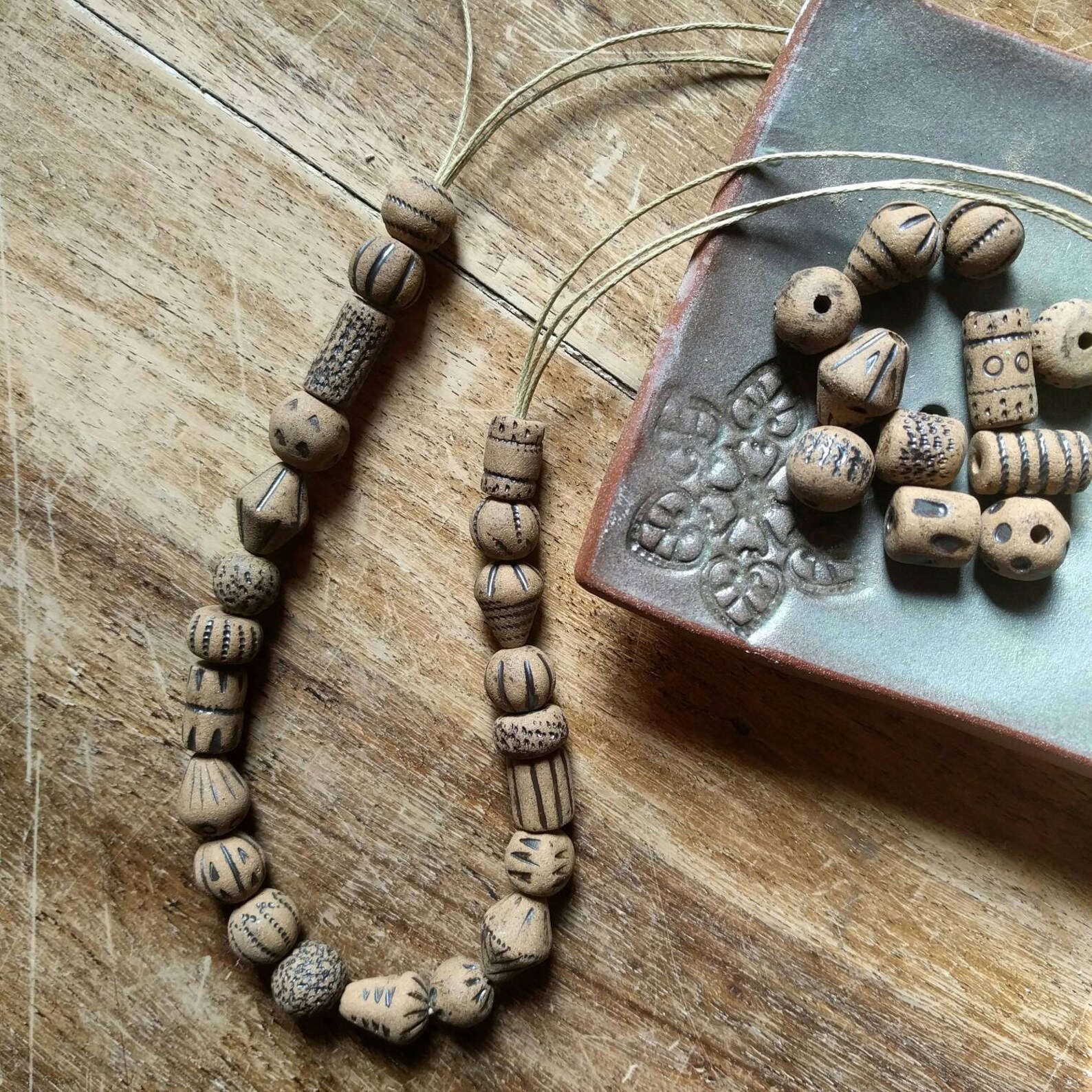Ceramic Necklace Handmade Ceramic Beads Artisan Ceramic - Etsy Israel