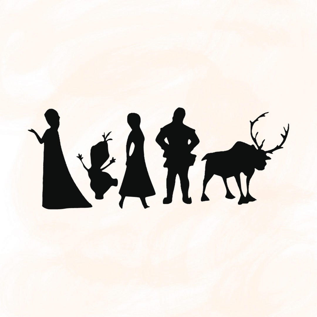 Frozen Svg, Frozen Elsa, Anna, Olaf and Sven Outline Clipart, Elsa Svg ...