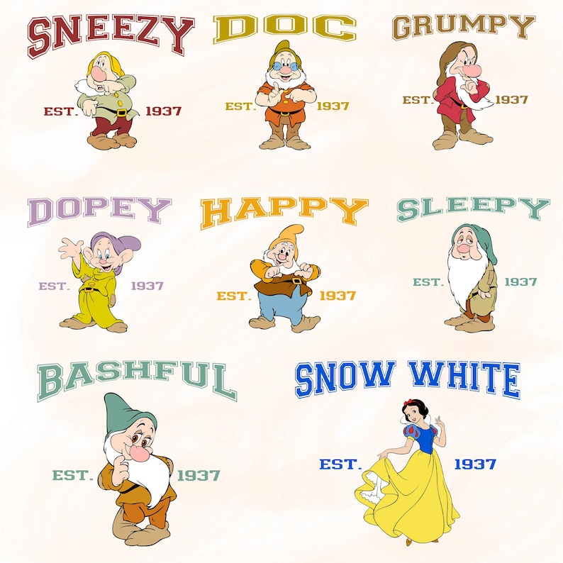 Seven Dwarfs SVG PNG - Family Matching Shirts - Disneyland Family ...