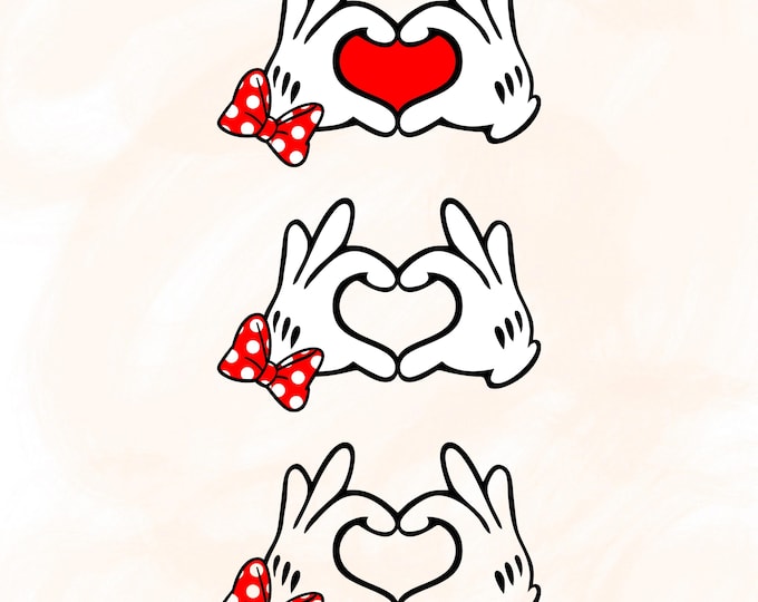 Mickey & Minnie Mouse Hands SVG/PNG Files for Cricut (digital Download ...