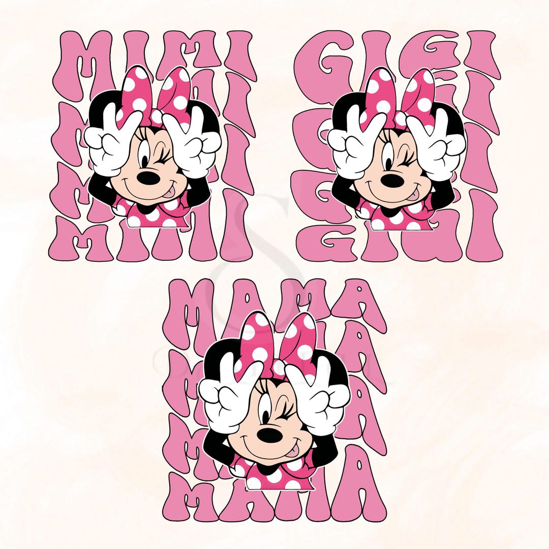 Mimi Mama Gigi Png, Disney Mom Daughter Grandma Trip Png, Mini Mouse ...