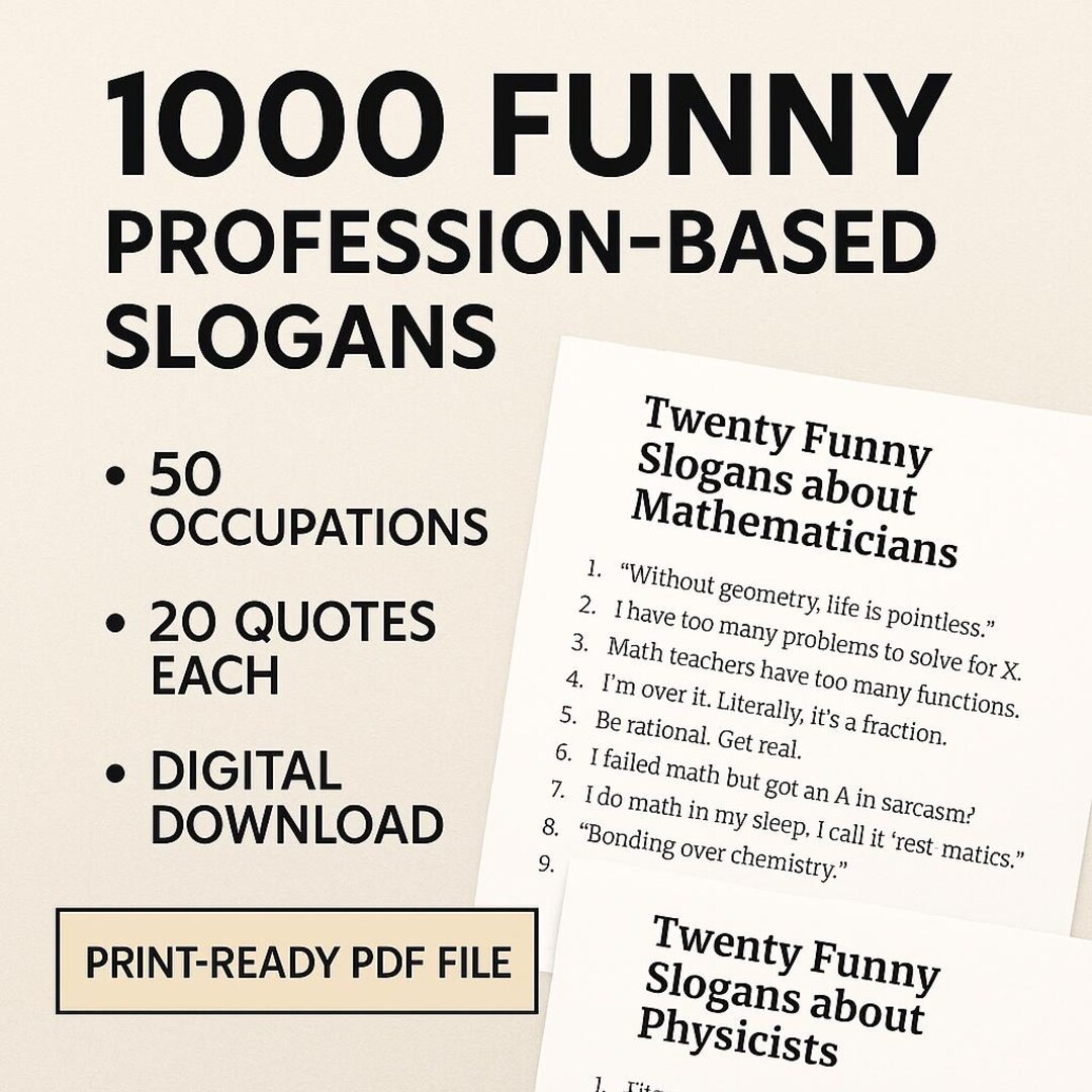 1000 Funny and Smart Profession Based Slogans – Printable for T-shirts ...