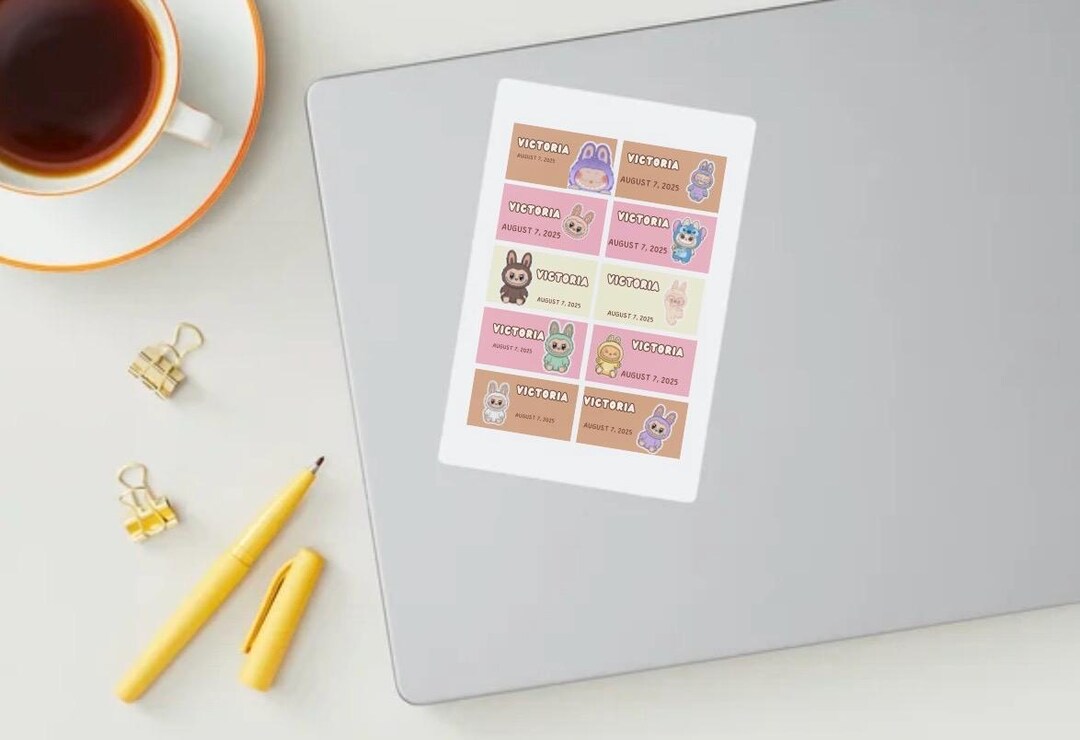 1. Editable School Label Template – Labubu Design - Etsy