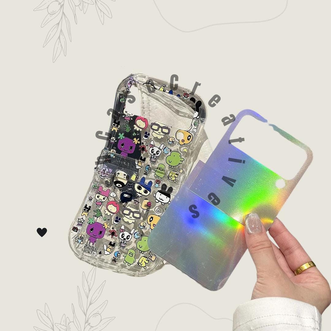 Cute Animal Cartoon Holographic Phone Case for Samsung Galaxy Z Flip 7 ...
