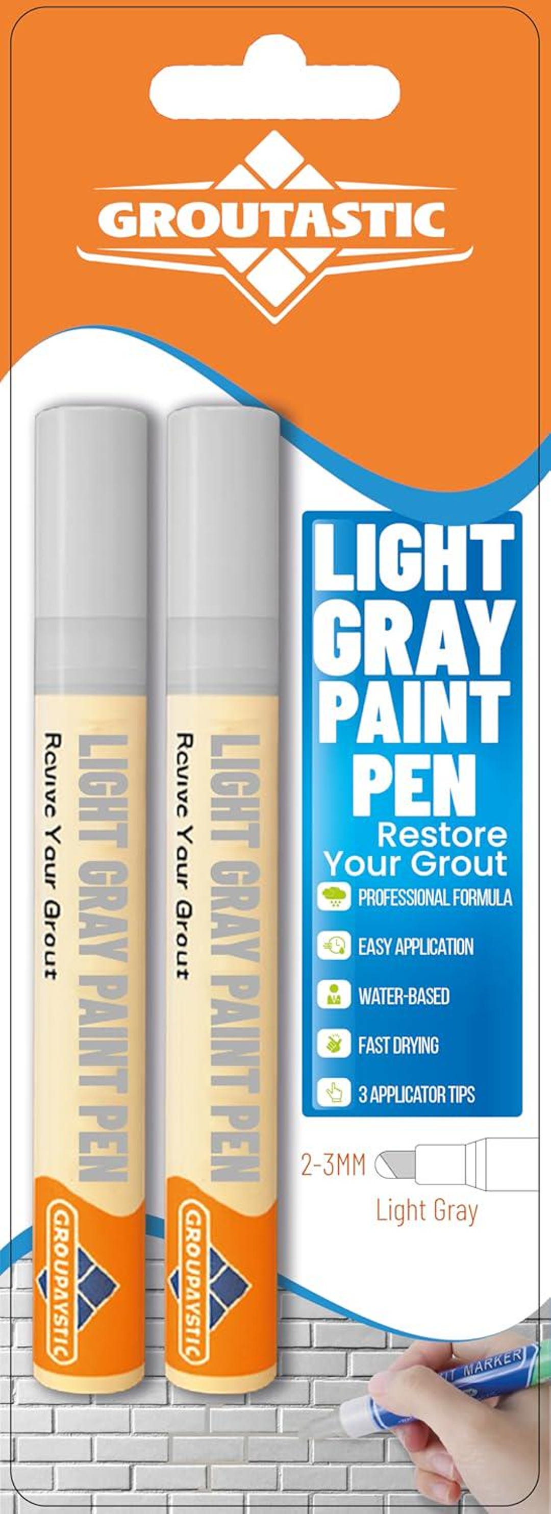 Light Gray Grout Paint Pen Tile Grout Colorant & Sealer Marker | 2 Pack ...