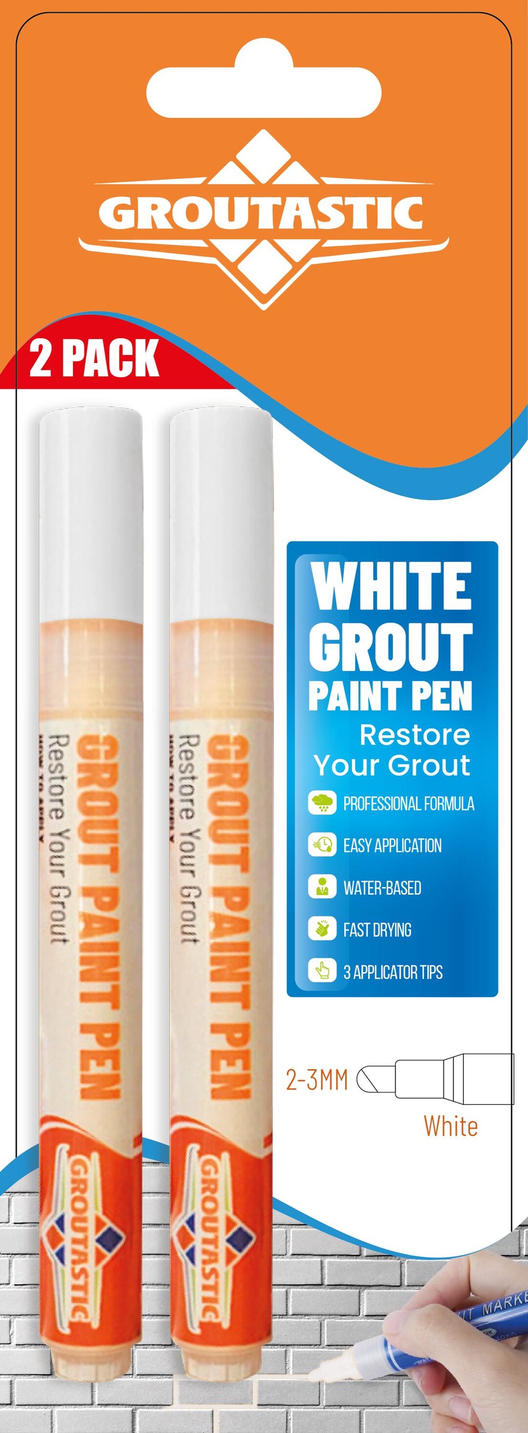 2 Pack White Grout Paint Pen - Color, Seal & Restore Your Grout - Etsy