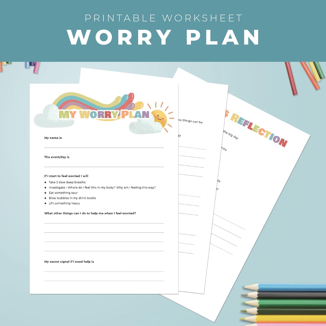 Event Anxiety Printable for Kids – Coping Strategies Worksheet, Calm ...