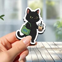 Autumn Cat Kiss-cut Stickers, Cute Cat Decor, Fall Aesthetic, Laptop ...