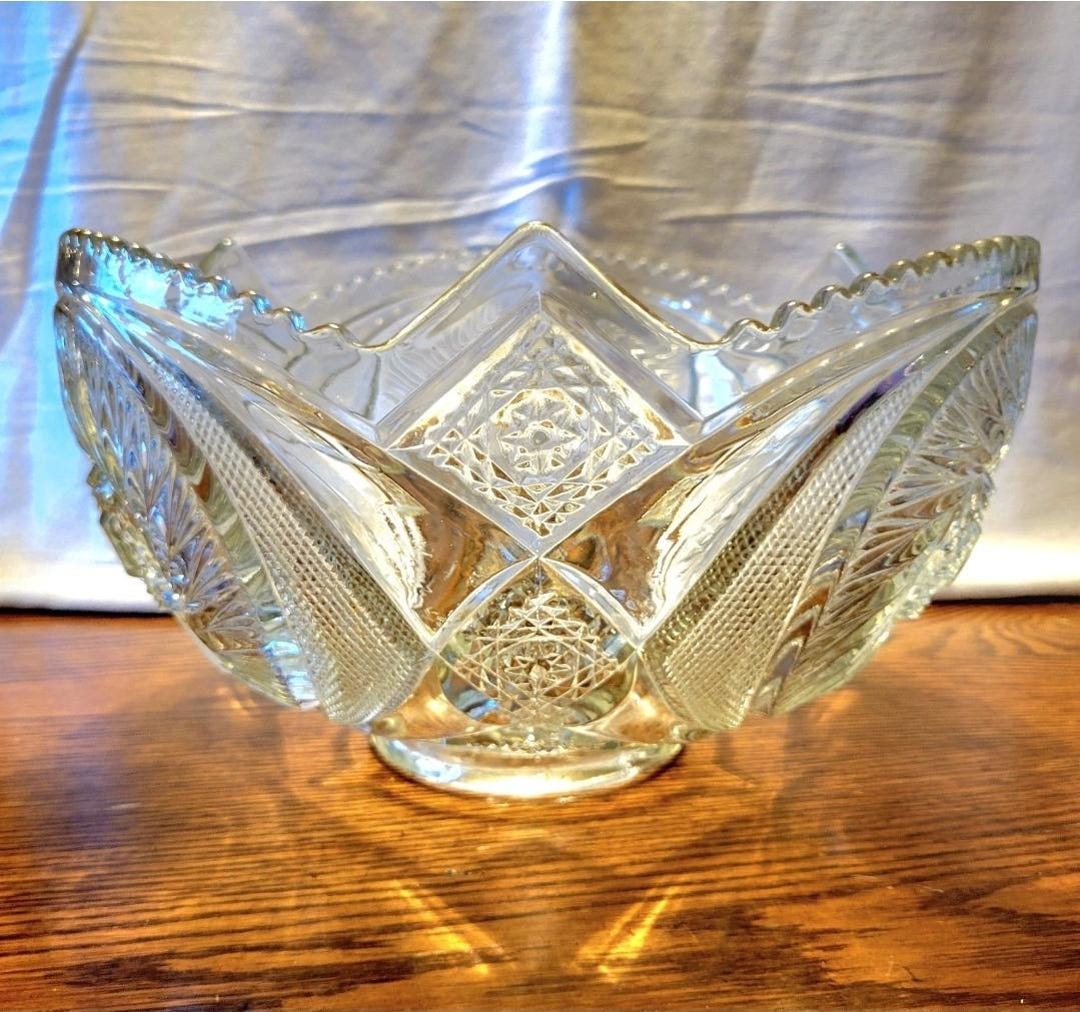 Antique 1896-1904 Mckee "aztec" Punch Bowl - Etsy